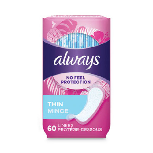 Always Thin Daily Panty Liners 60 Pack 12 Pack Carton 08282 OfficeCrave