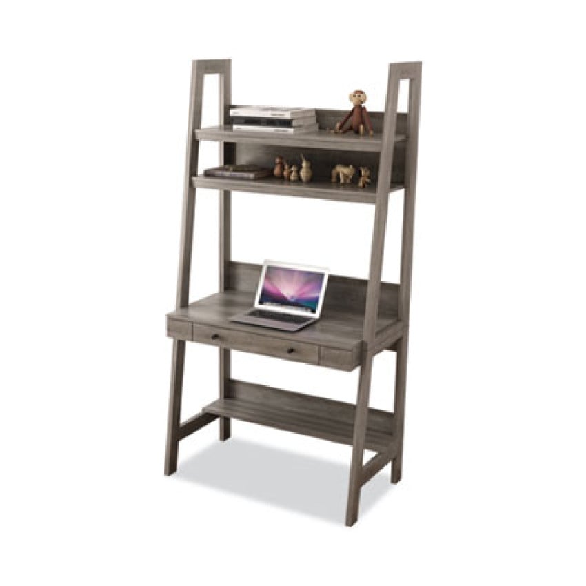 Homenations Barrington 36" Ladder PC Desk, 36" x 21" x 72", Washed Gray ...