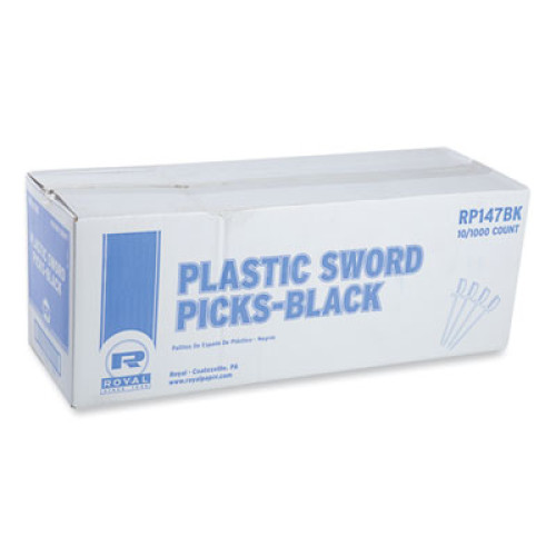 Sword Picks, 6", Black, 1,000/box, 10 Boxes/carton | OfficeCrave.com