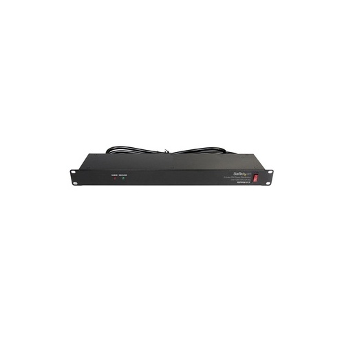 StarTech Rackmount PDU with 8 Outlets with Surge Protection - 19in Power Distribution Unit - 1U ...