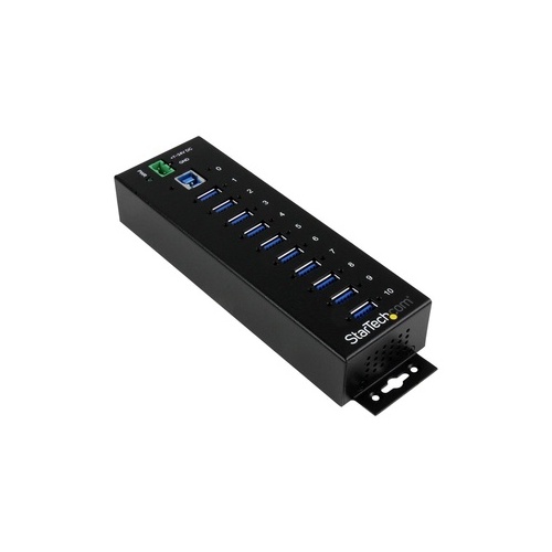 StarTech 10 Port Industrial USB 3.0 Hub - ESD and Surge Protection ...