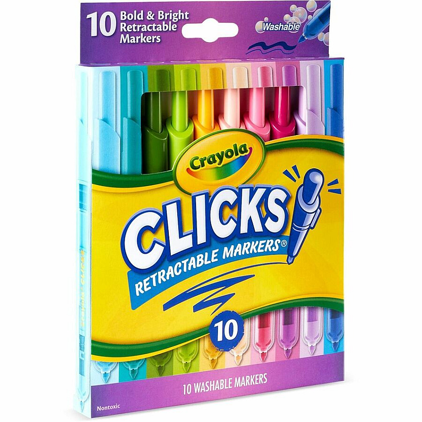 Crayola Clicks Retractable Markers Bold Marker Point - Retractable ...
