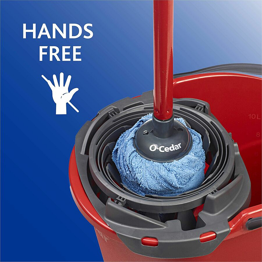 O-Cedar QuickWring Bucket 2.50 gal - Handle, Wringer - Red, Gray - 1 ...
