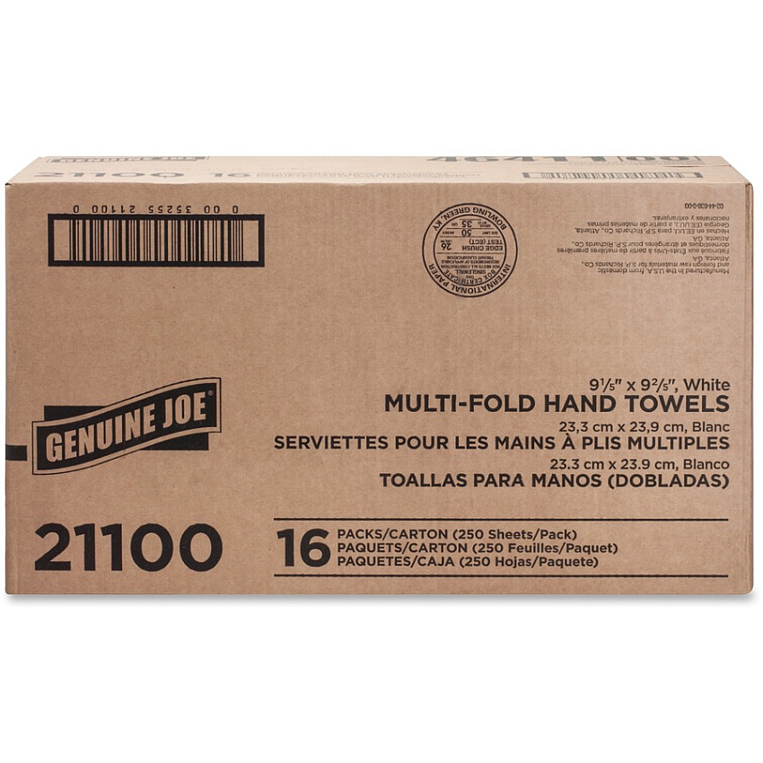 Genuine Joe® Multifold Paper Towels, 250 Towel Packs, 16 Packs 1 Ply ...
