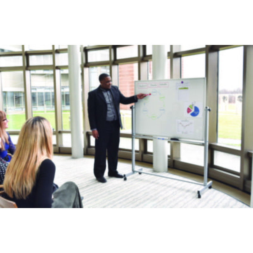 Luxor Mobile Magnetic Whiteboard, 48" x 36", White Surface, Silver ...