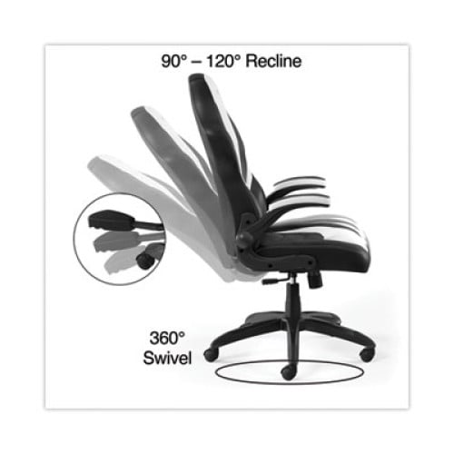 Emerge Vortex Bonded Leather Gaming Chair, Supports Up to 301 lbs, 17.9 ...