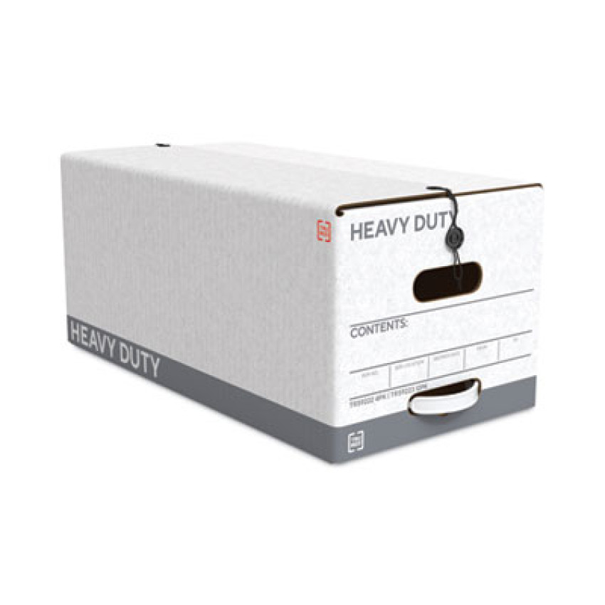 TRU RED Heavy-Duty File Box with Fold-Over String-and-Button Lid ...