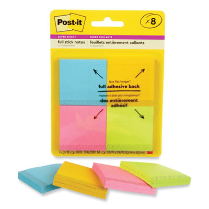 Post-it Full Stick Notes, 2" x 2", Energy Boost Collection Colors, 25 ...