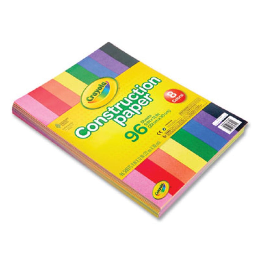 Crayola Construction Paper, 9 x 12, Assorted Colors, 96 Sheets/Pack ...