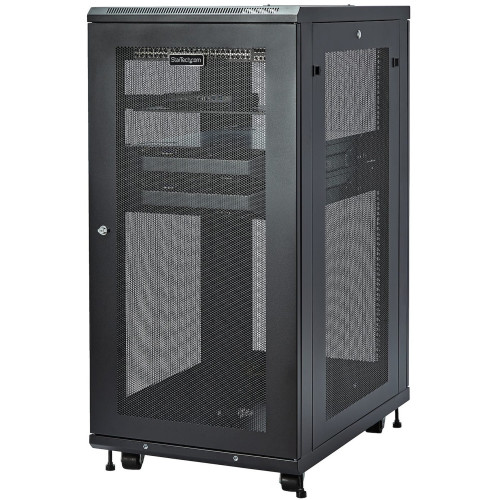 StarTech 24U 19" Server Rack Cabinet 4 Post Adjustable Depth 2-30" w/Casters/Cable Management/1U ...