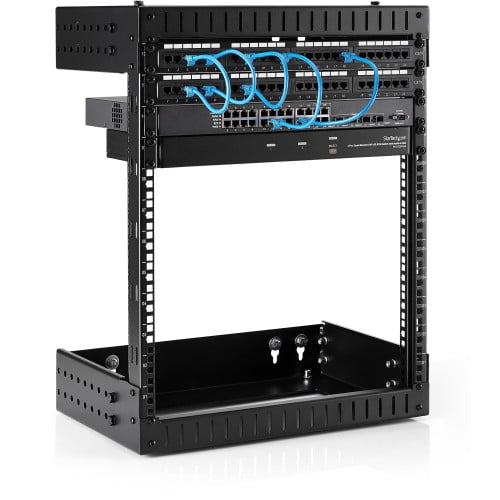 StarTech 12U 19" Wall Mount Network Rack - Adjustable Depth 12-20" Open ...
