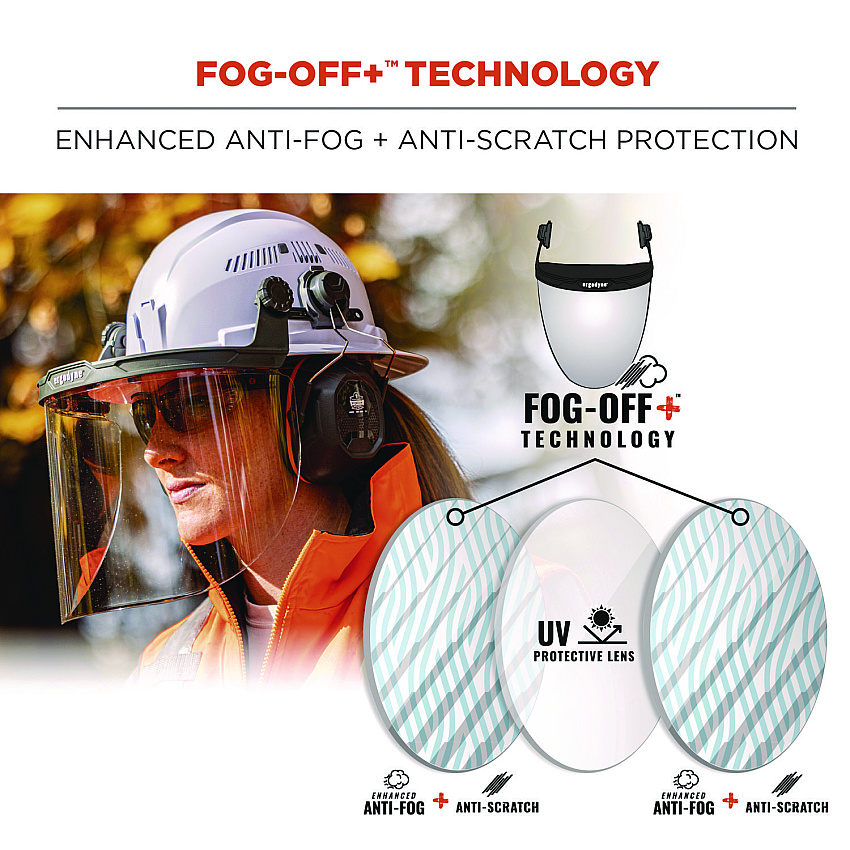 ergodyne Skullerz 8995 Anti-Scratch and Anti-Fog Hard Hat Face Shield ...