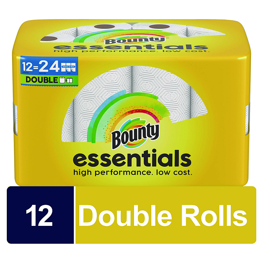 Bounty® Essentials Kitchen Paper Towels, 2-Ply, 108 Sheets, 12 Rolls ...