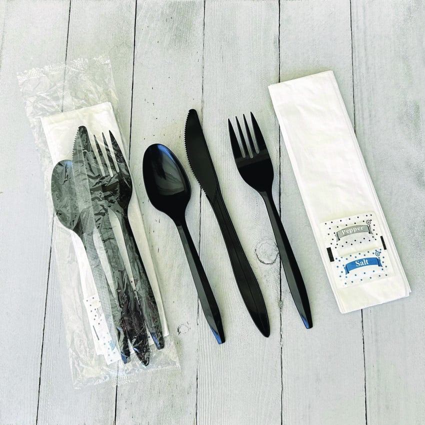 Boardwalk Six-Piece Cutlery Kit, Fork/Knife/Napkin/Pepper/Salt/Spoon ...