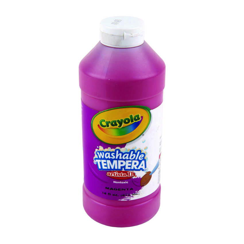 Crayola Artista II Washable Tempera Paint, Magenta, 16 oz Bottle ...