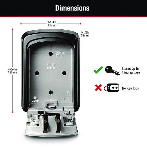 Master Lock Locking Combination 5 Key Steel Box, 3.25" Wide, Black ...