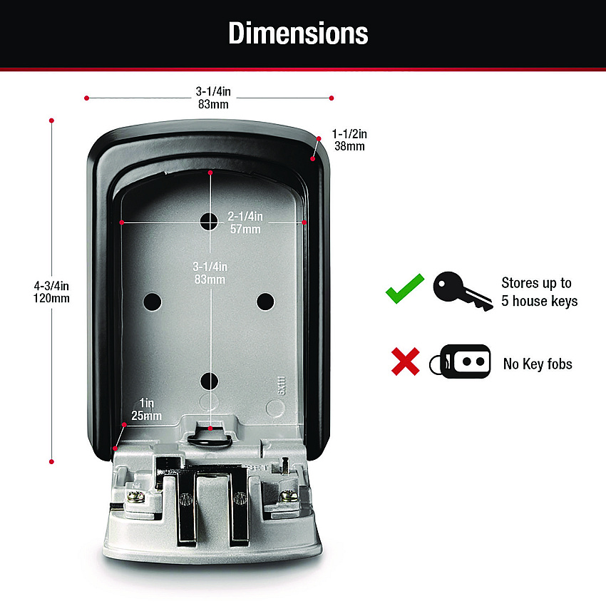 Master Lock Locking Combination 5 Key Steel Box, 3.25" Wide, Black ...