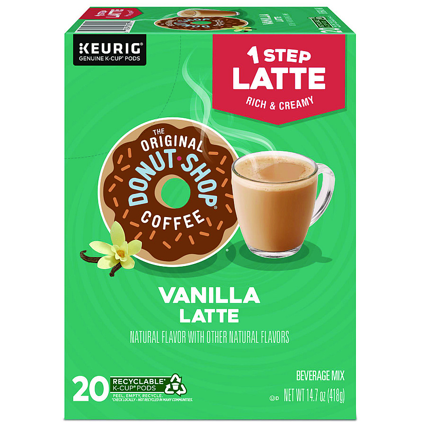 The Original Donut Shop Vanilla One Step Latte K-Cup, 20/Box (8177)