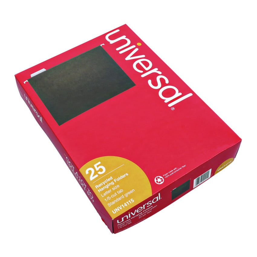 Universal Hanging File Folders, Letter Size, 1/5-Cut Tabs, Standard ...