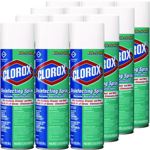 Clorox Disinfecting Spray, Fresh, 19 oz Aerosol Spray, 12/Carton (38504CT)