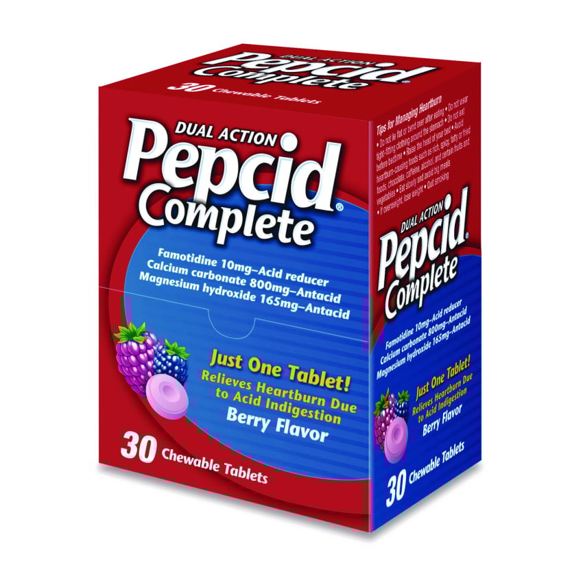 Pepcid Complete Dual-Action Antacid, Berry Flavor, 30/Box (64228)