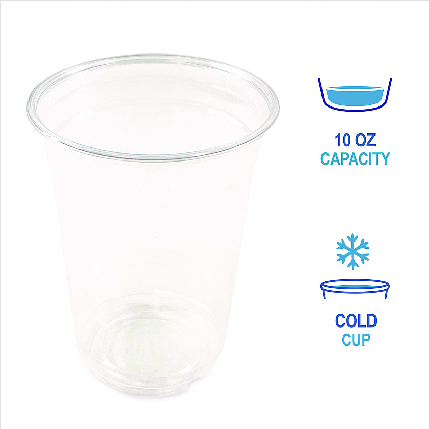 Boardwalk® Clear Plastic PETE Cups, 10 oz, 50/Pack (BWKPET10PK)