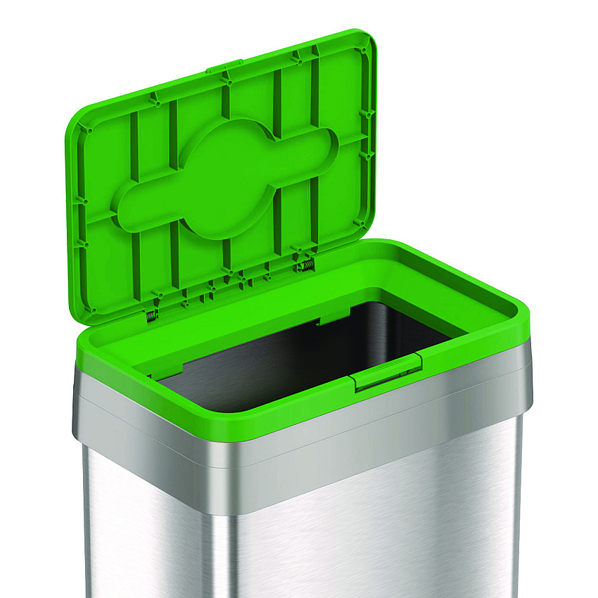 HLS Commercial Open Top Compost Bin with Wheels and Color-Coded Lid, 21 ...