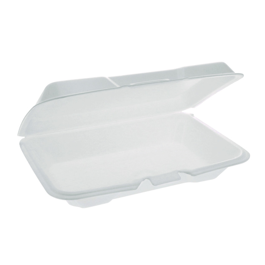 Pactiv Conventional Foam Hinged Lid Container, Very Shallow, 9 x 6.5 x ...