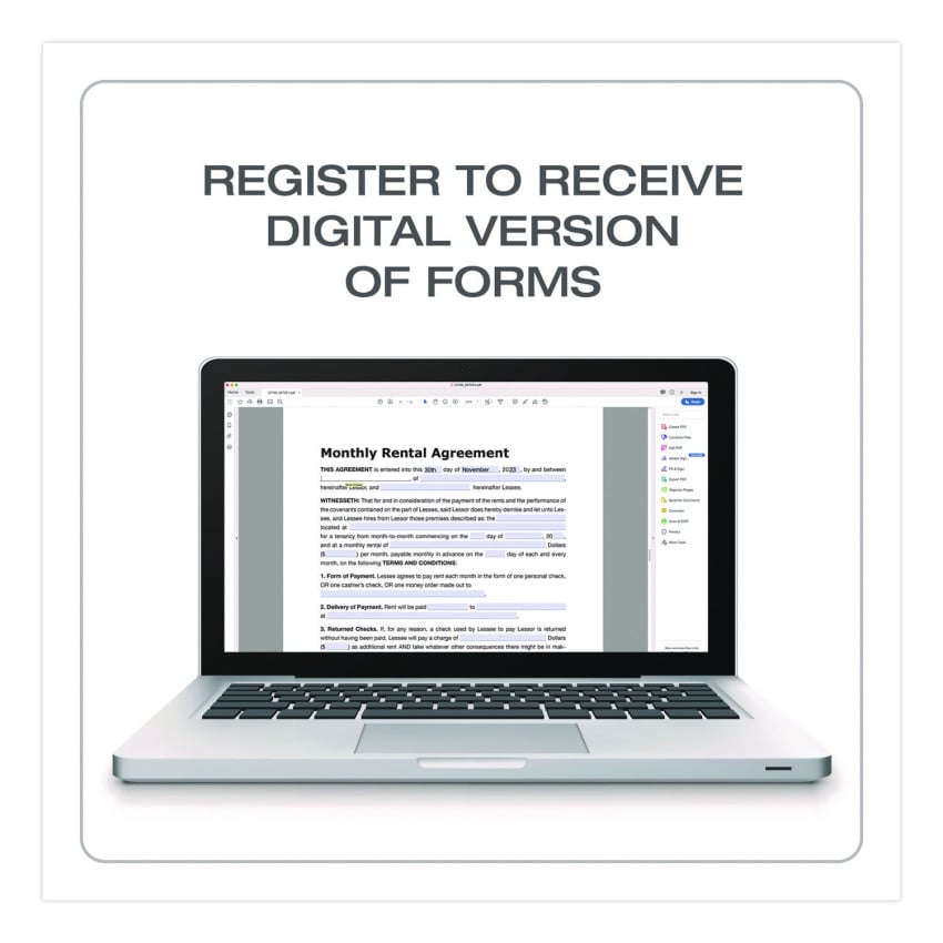 Adams Month-to-Month Residential Rental Agreement Digital Download with ...