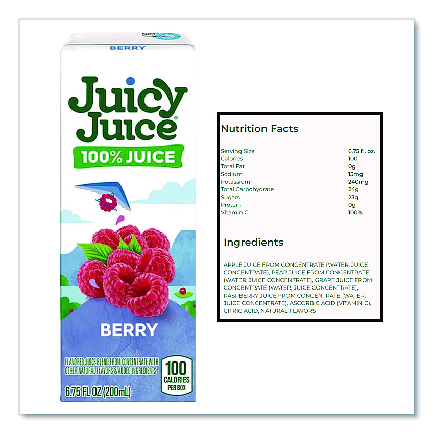 Juicy Juice Juice Box Variety Pack, Assorted Flavors, 6.75 oz Box, 32 ...