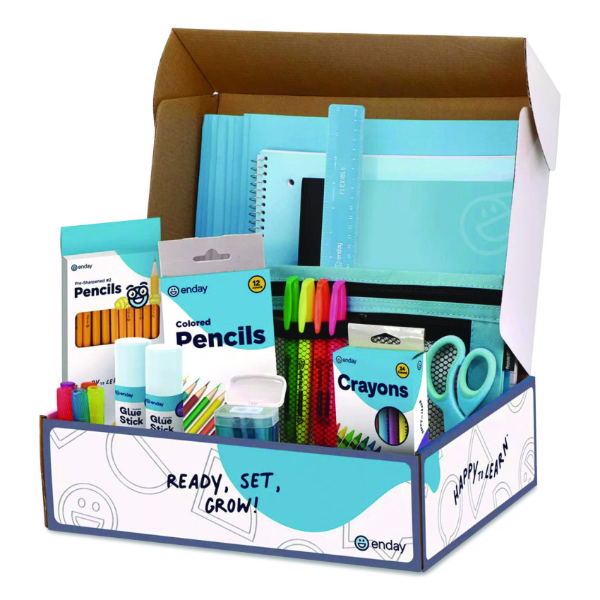 enday Back to School Supplies Kit for Grades K-5, Blue (1314)