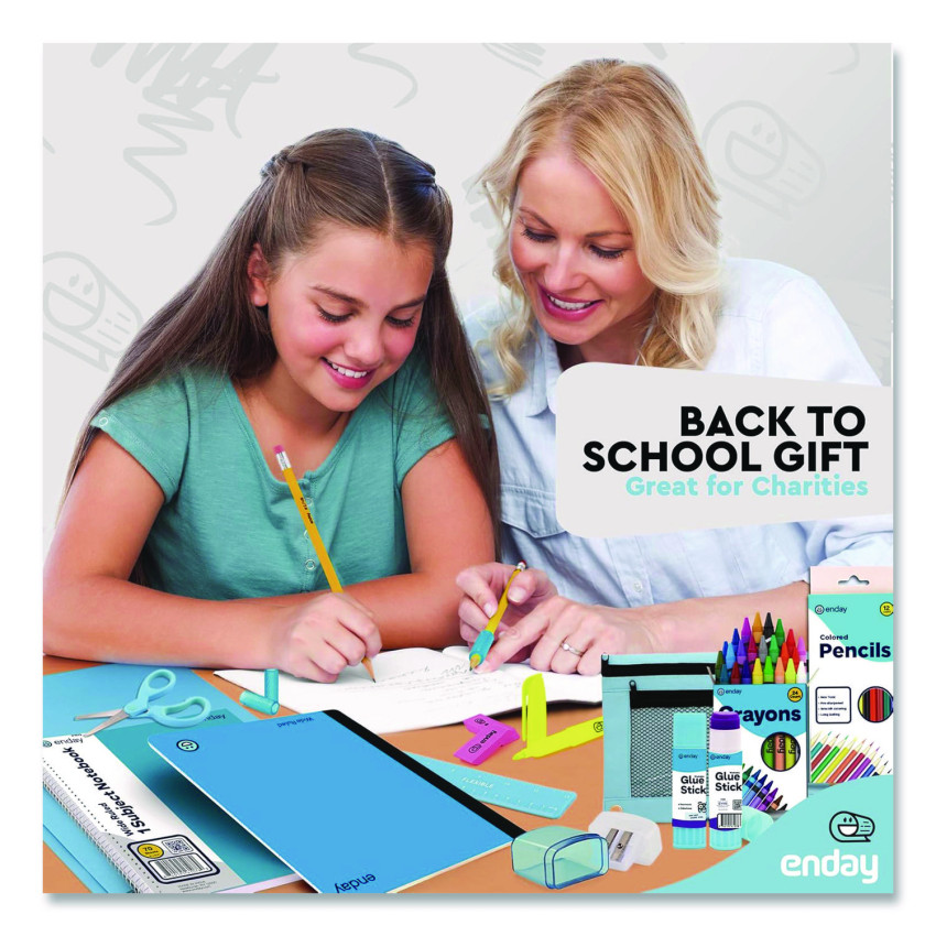 enday Back to School Supplies Kit for Grades K-5, Blue (1314)