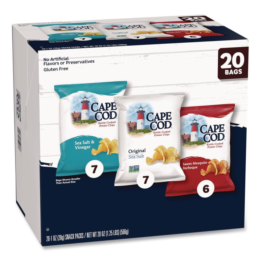 CAPE COD Gluten-Free Potato Chips Variety Pack, Sea Salt and Vinegar ...