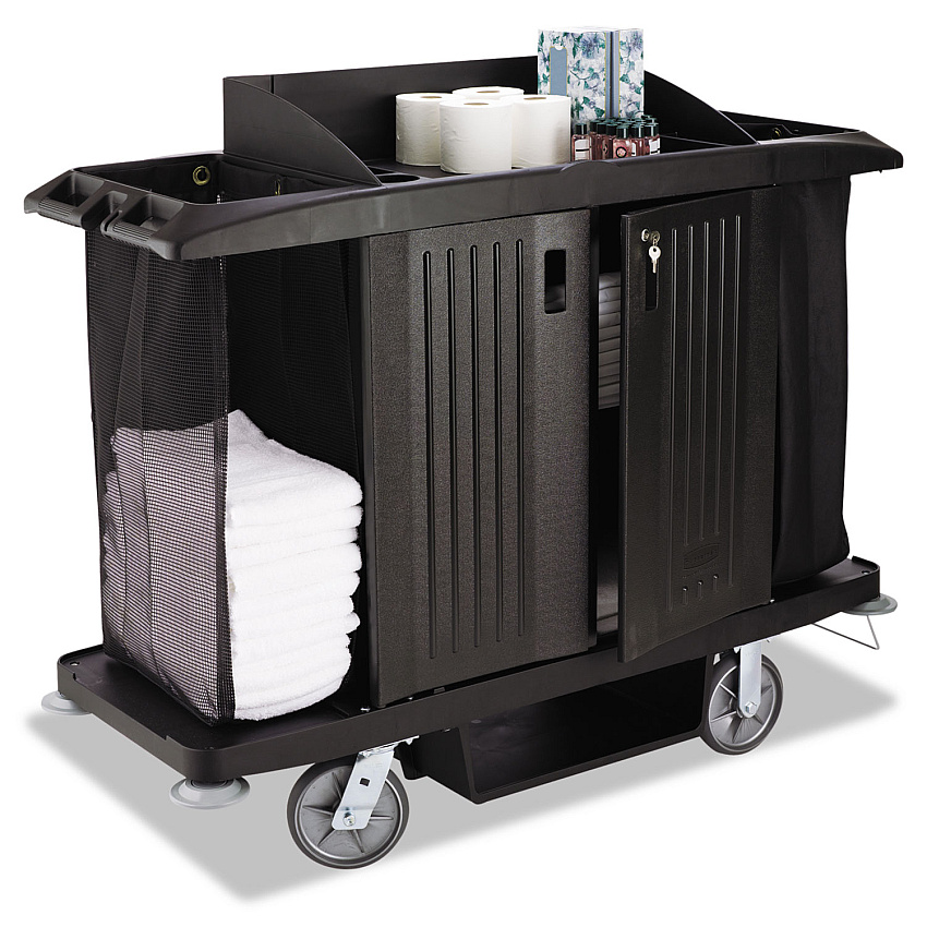 Rubbermaid FG618900BLA Housekeeping Cart