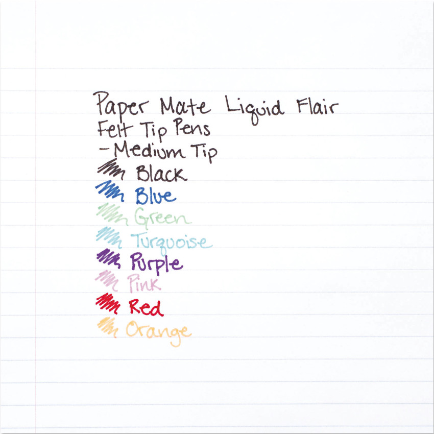 Paper Mate Liquid Flair Stick Porous Point Marker Pen, 0.7mm, Assorted ...