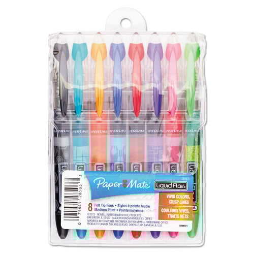 Paper Mate Liquid Flair Stick Porous Point Marker Pen, 0.7mm, Assorted ...