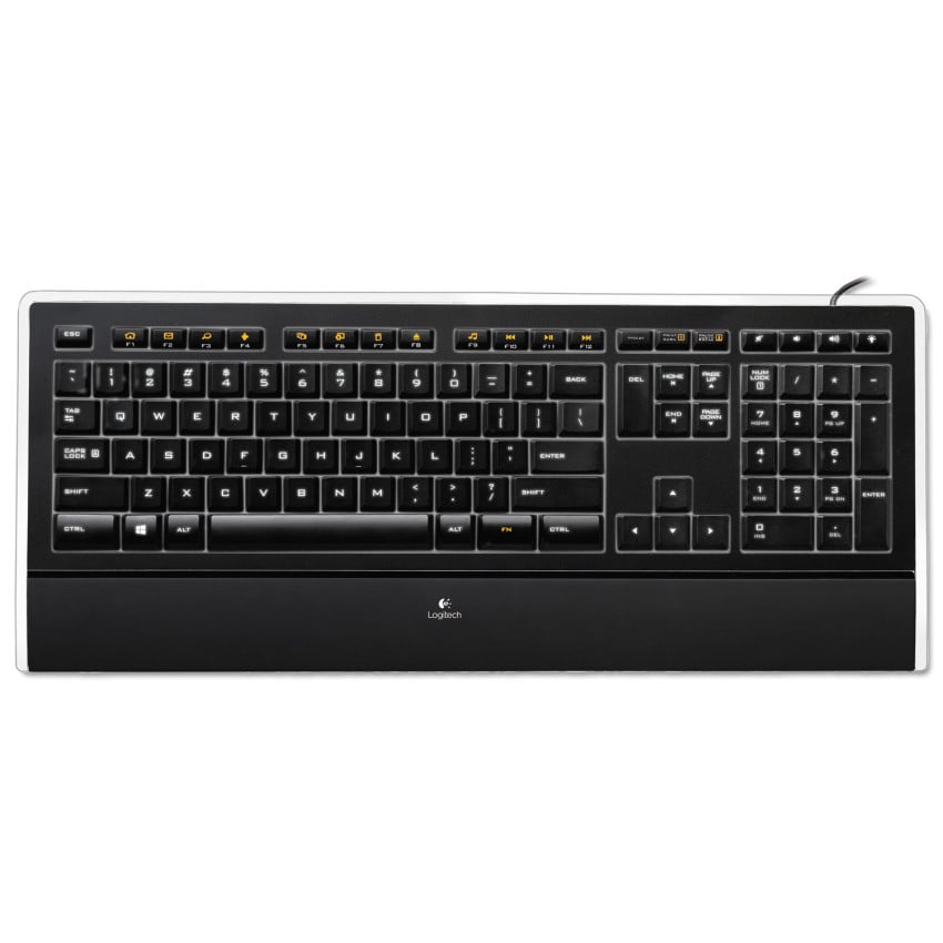 Logitech K740 Illuminated Wired Keyboard, USB, Black (920000914)