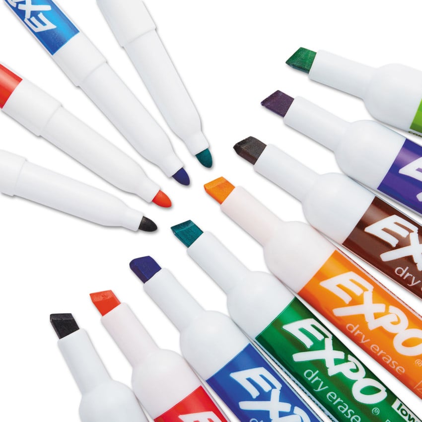 EXPO Low-Odor Dry Erase Marker, Eraser and Cleaner Kit, Medium Assorted ...