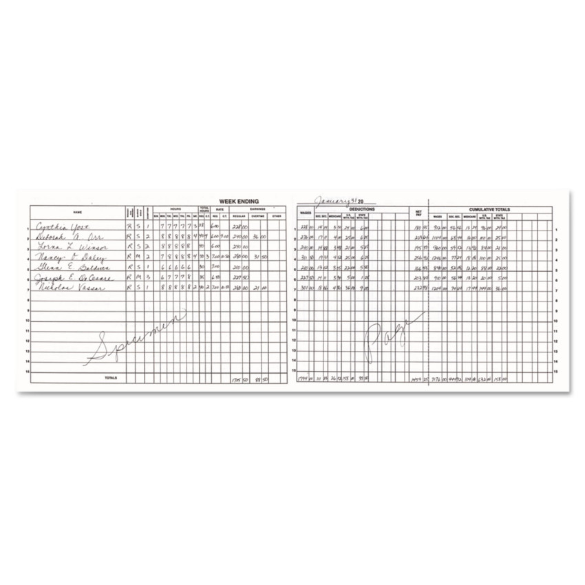 Dome Simplified Payroll Record, Light Blue Vinyl Cover, 7 1/2 x 10 1/2 ...