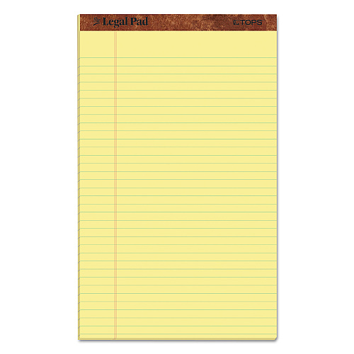 TOPS "The Legal Pad" Perforated Pads, Wide/Legal Rule, 8.5 x 14, Canary ...