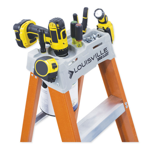 Louisville Fiberglass Heavy Duty Step Ladder, 23" Working Height, 300 ...