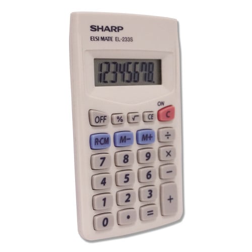 Sharp EL233SB Pocket Calculator, 8-Digit LCD | OfficeCrave.com