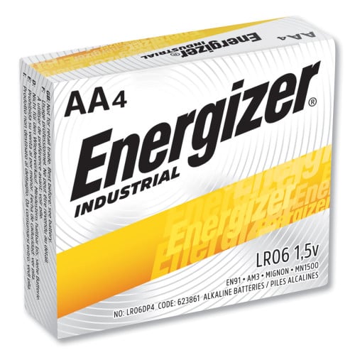 Energizer Industrial Alkaline AA Batteries, 1.5 V, 24/Box (EN91 ...