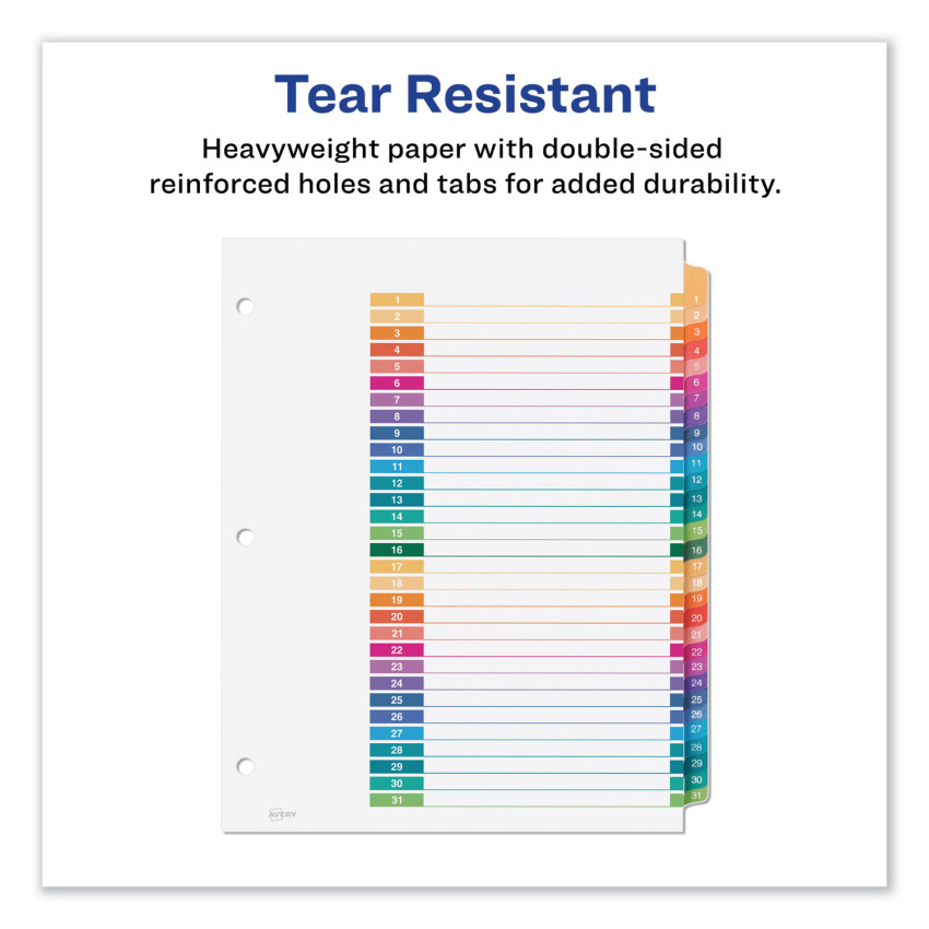 Avery Customizable TOC Ready Index Multicolor Tab Dividers, 31-Tab, 1 ...