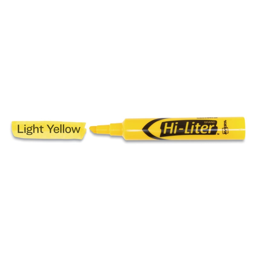Avery HI-LITER Desk-Style Highlighters, Yellow Ink, Chisel Tip, Yellow ...