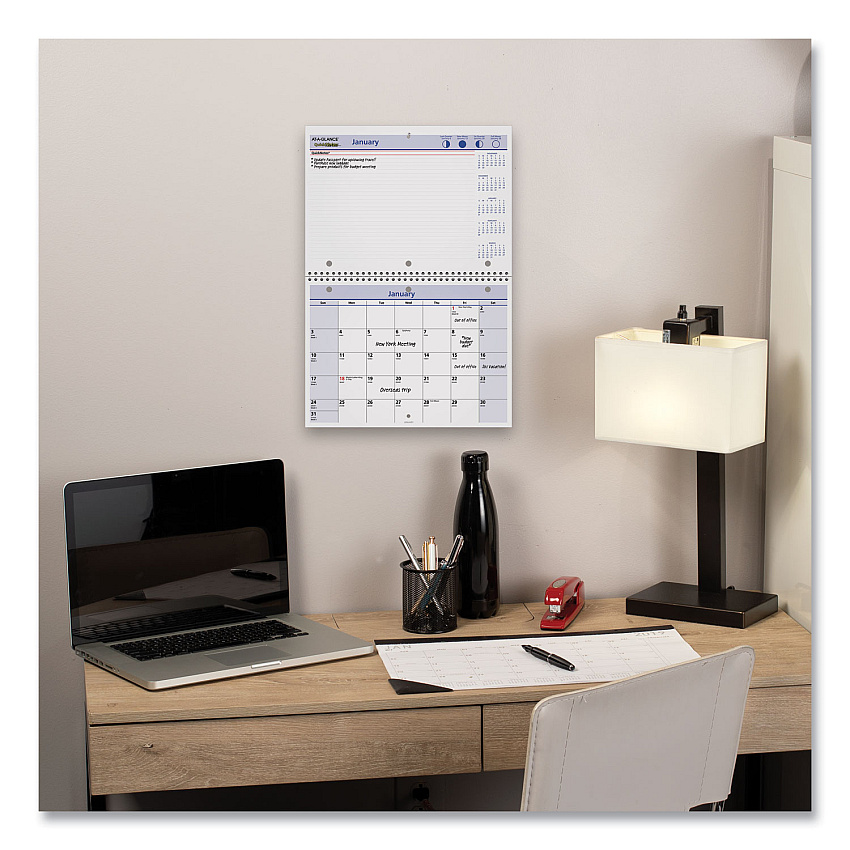 AT-A-GLANCE QuickNotes Desk/Wall Calendar, 3-Hole Punched, 11 x 8 ...