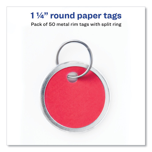 Avery Key Tags with Split Ring, 1.25" dia, Assorted Colors, 50/Pack ...