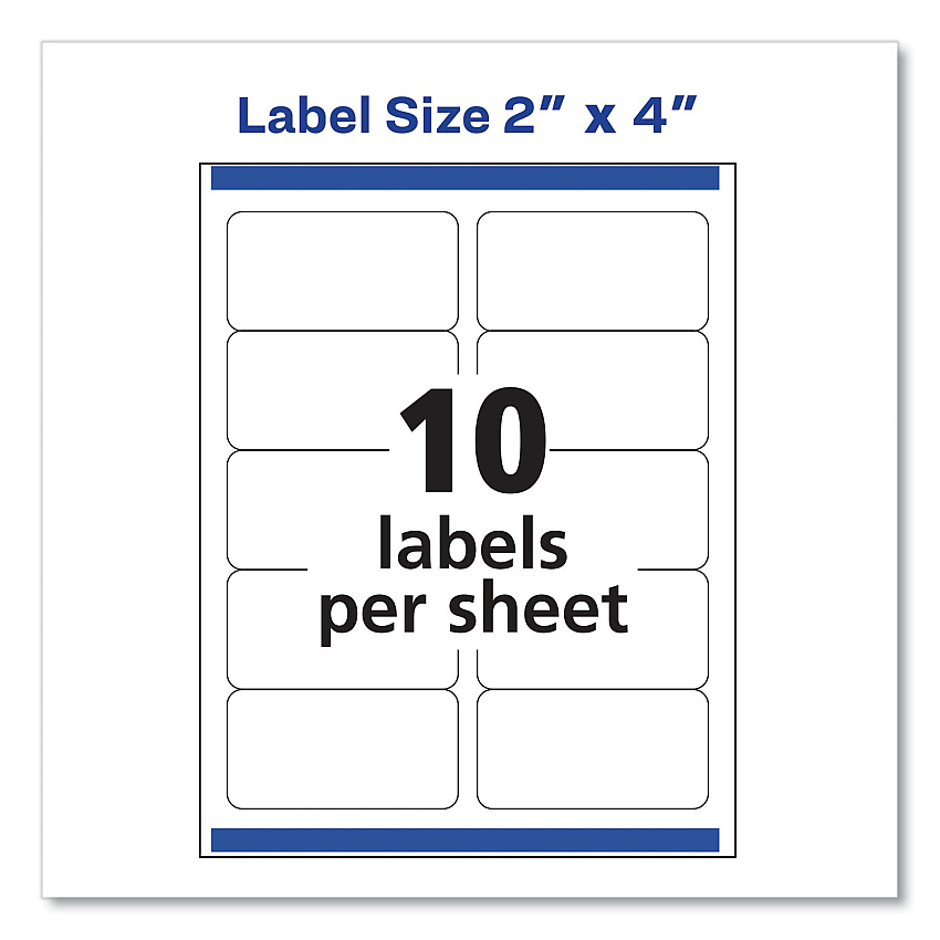 Avery Shipping Labels w/ TrueBlock Technology, Laser Printers, 2 x 4 ...