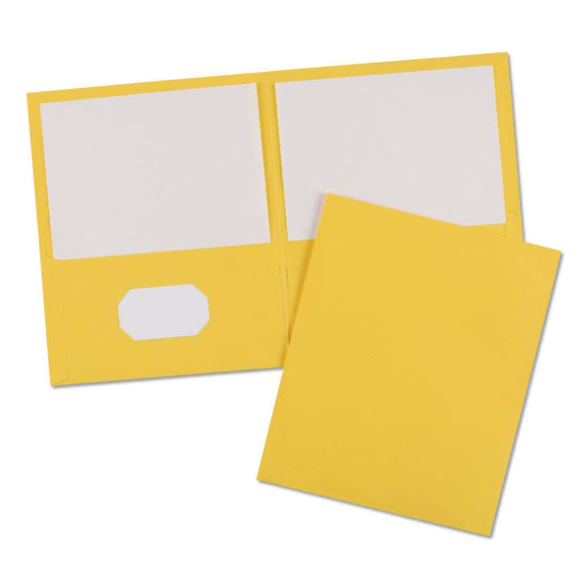 Avery Two-Pocket Folder, 40-Sheet Capacity, 11 x 8.5, Yellow, 25/Box ...