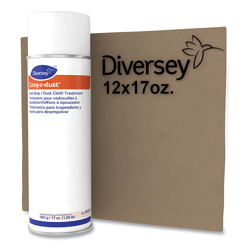 Diversey Conq-r-Dust Dust Mop/Dust Cloth Treatment, Amine Scent, 17 oz ...
